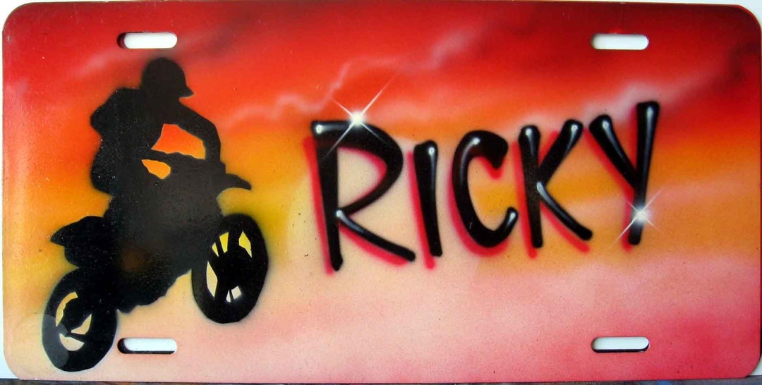 Custom Airbrushed Motocross License Plate Hand-painted Car Accessory ...