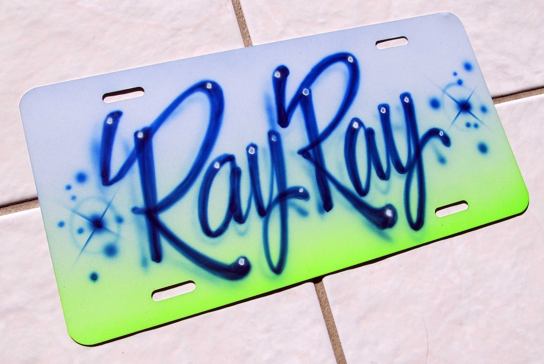 Personalized Airbrushed License Plate | Custom Car Accessory | Airbrush ...