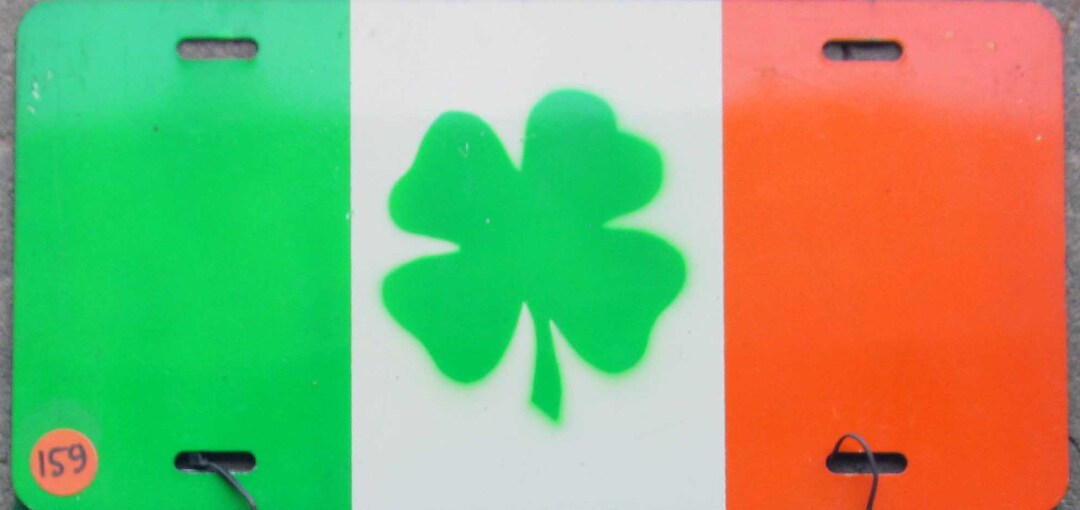 Irish Flag Car Accessory Custom Airbrushed Green Four-leaf Clover Front ...