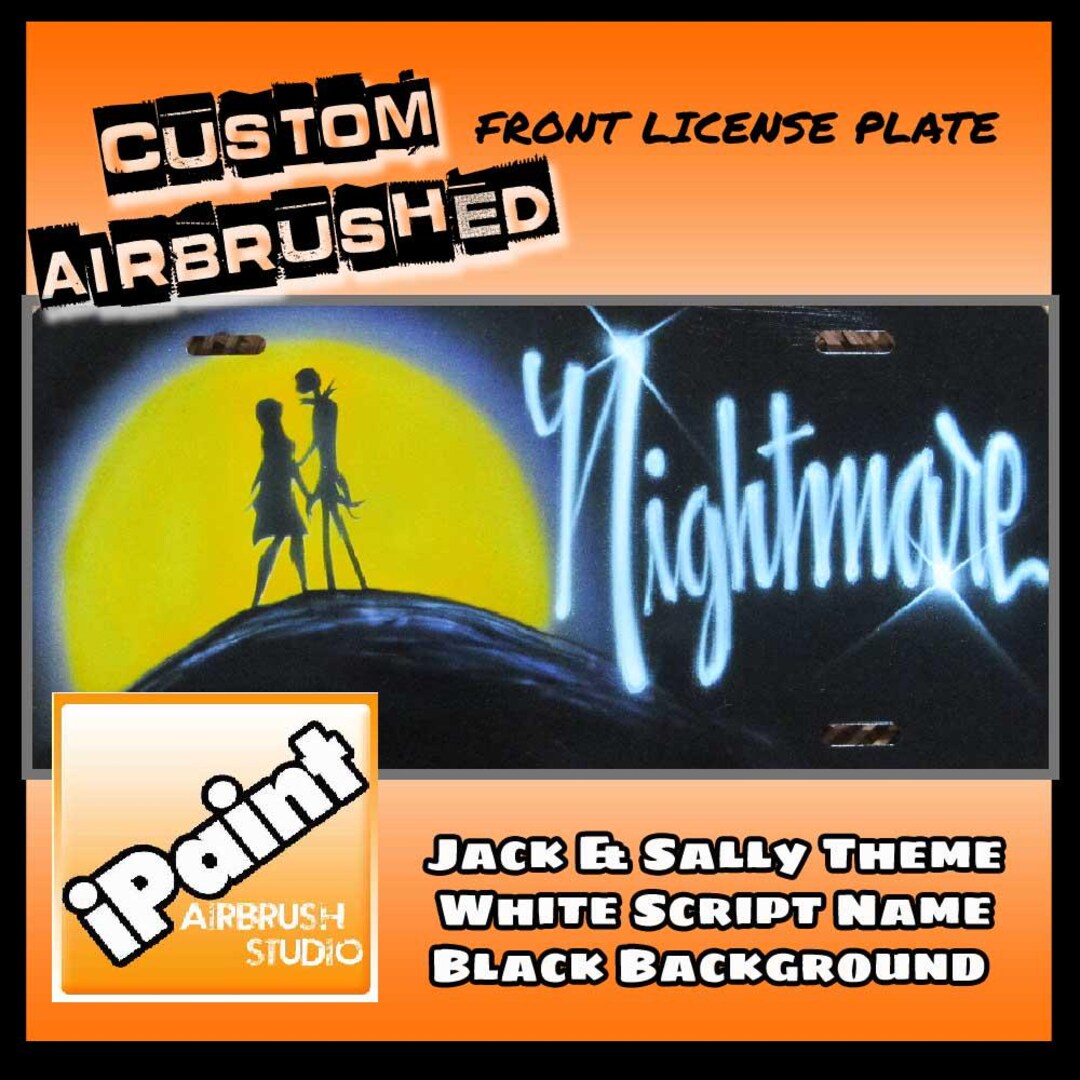 Custom Airbrushed Jack and Sally Car Accessory Halloween Gift Nightmare ...