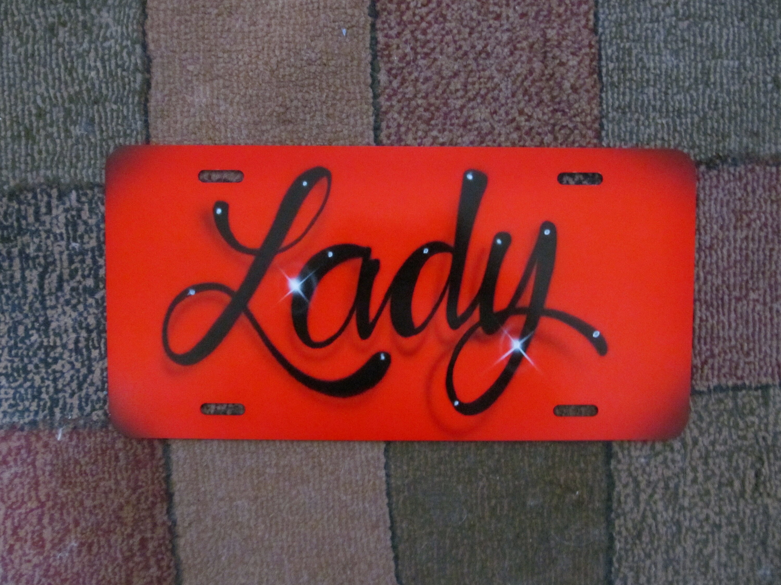Custom Airbrushed License Plate | Personalized Car Tag With Two Names ...