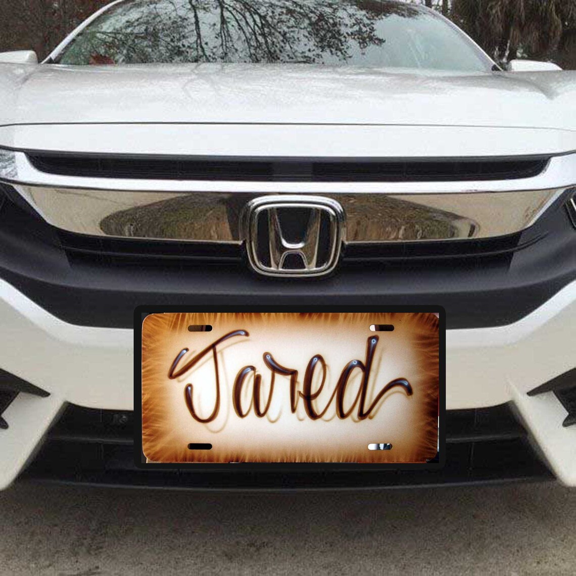 Airbrushed Front License Plate Name Monogram Custom Car - Etsy