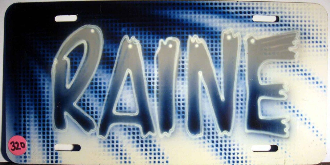Custom Airbrushed License Plate / Name on a Pixelated Background / Hand ...