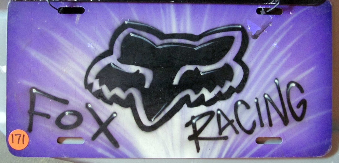 Fox Racing Logo License Plate / Custom Airbrushed / Any Phrase - Etsy