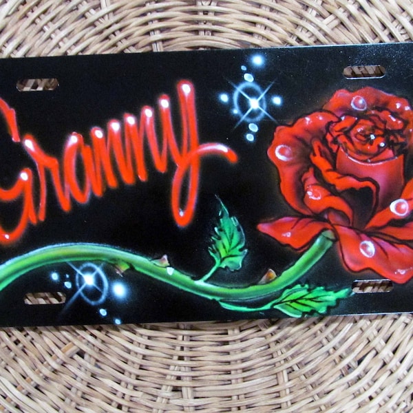 Rose License Plate - Etsy