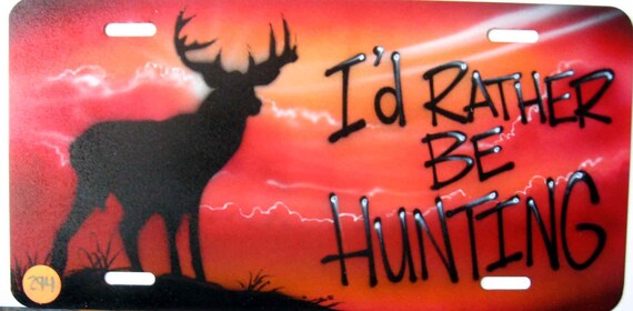 Hunting Design Front License Plate // Custom Airbrushed // | Etsy
