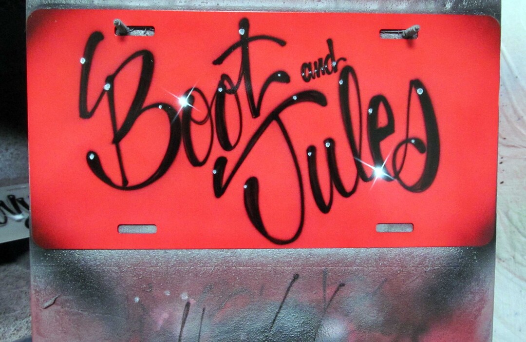 Custom Airbrushed License Plate | Personalized Car Tag With Two Names ...