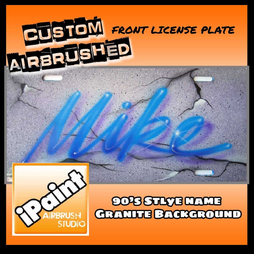 90s Airbrush License Plate Name Design Car Accessory Custom Airbrushed ...