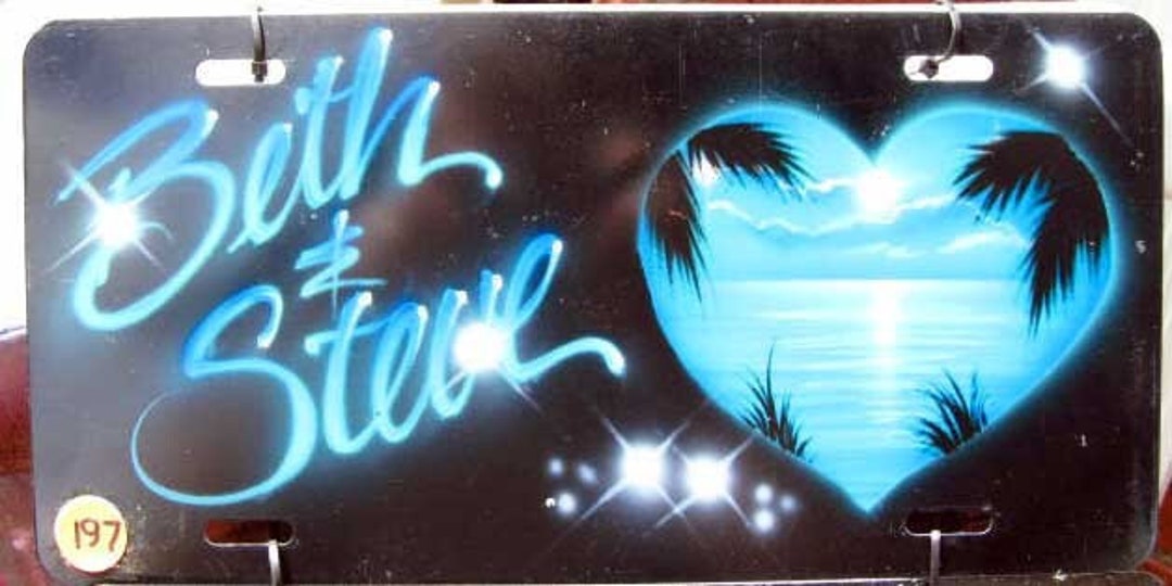 Custom Airbrushed License Plate Custom Car Accessory Personalized Beach ...