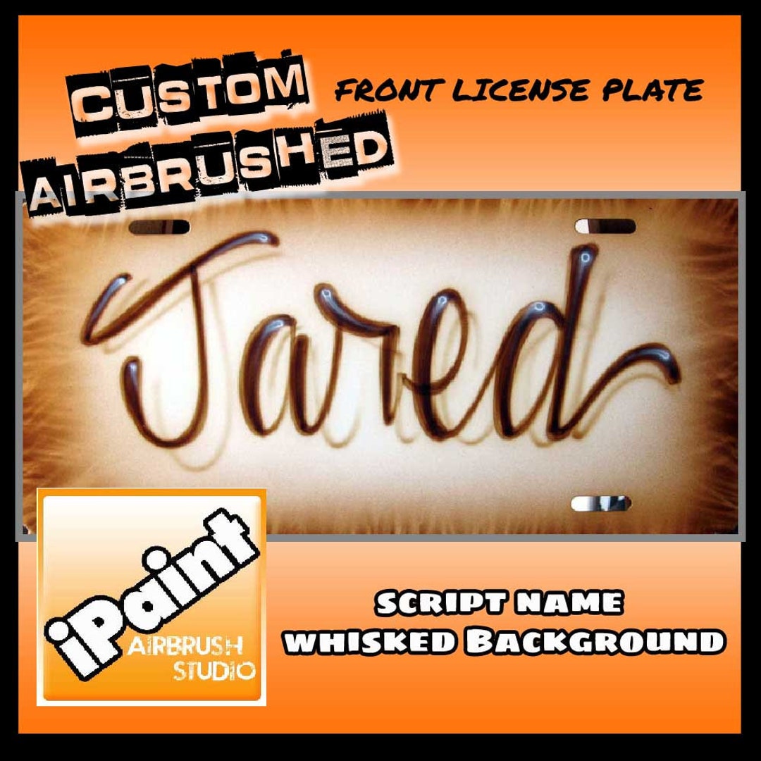 Airbrushed Front License Plate: Custom Monogram Car Tag - Etsy