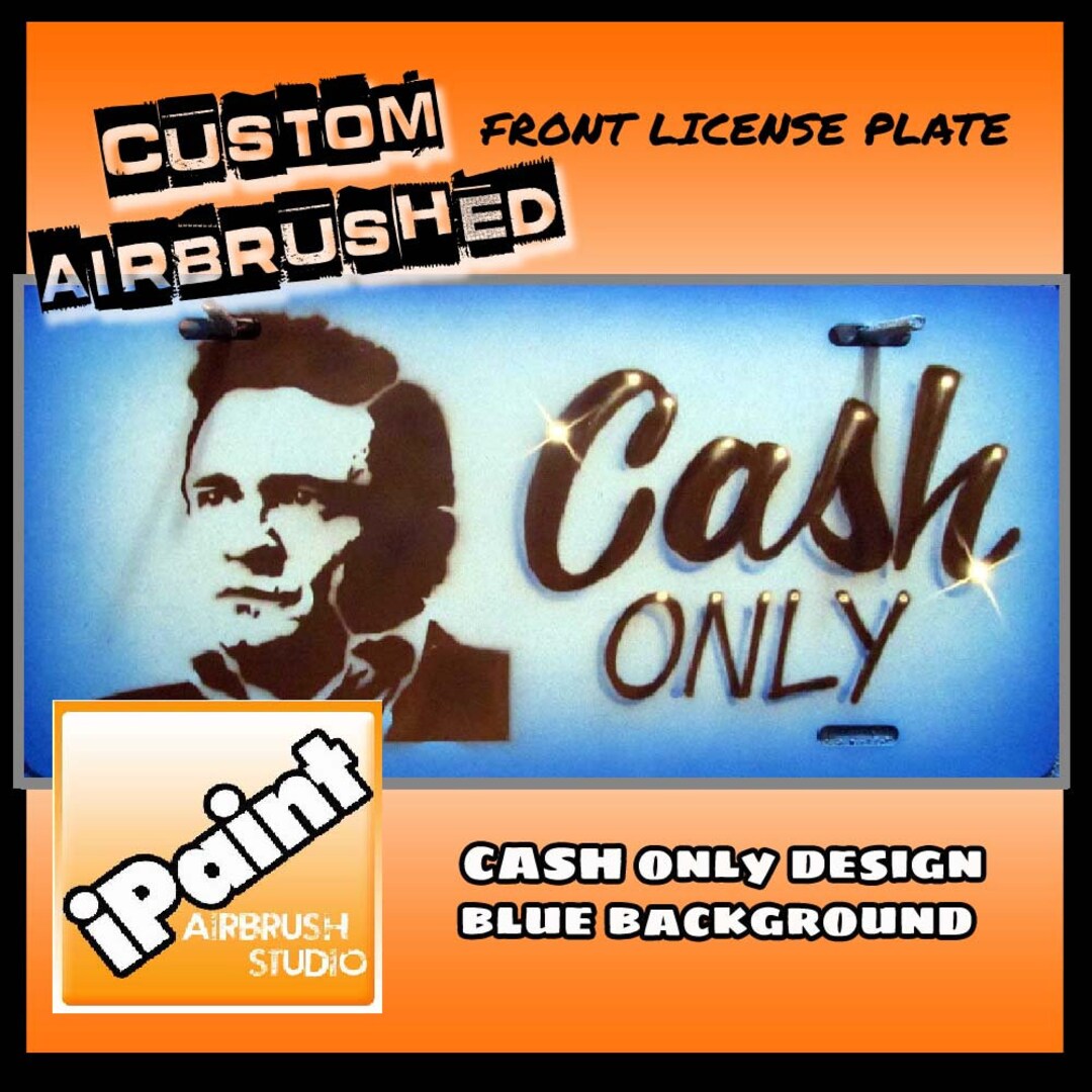 Cash Only Sign Airbrushed Johnny Cash Custom Metal Signage Custom ...