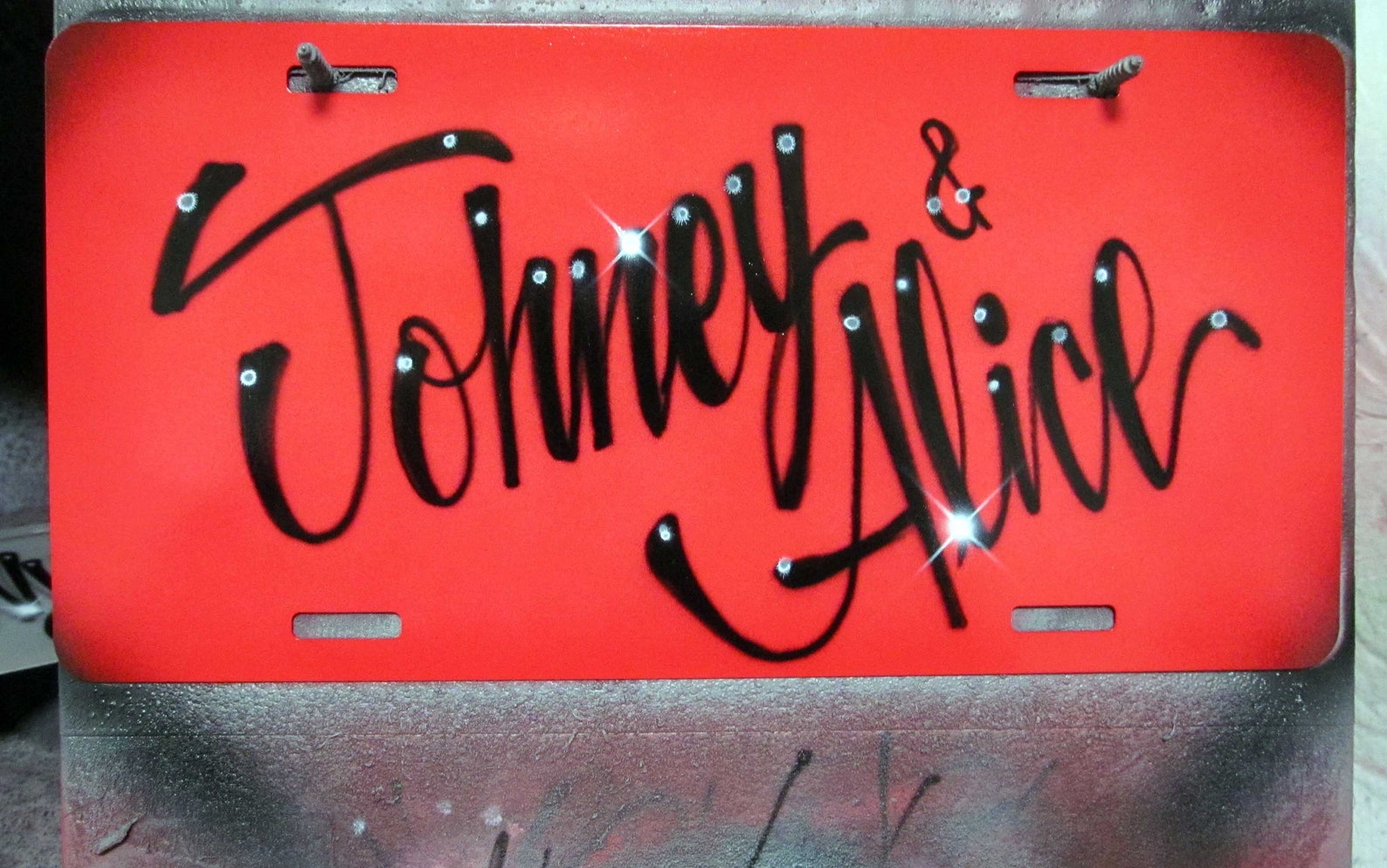 Custom Airbrushed Aluminum License Plate | Personalized Car Tag - Etsy