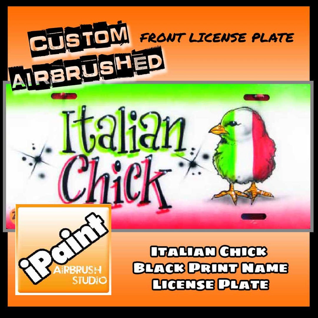 Airbrushed License Plate | Italian Vanity Plate | Front Vehicle Plate ...