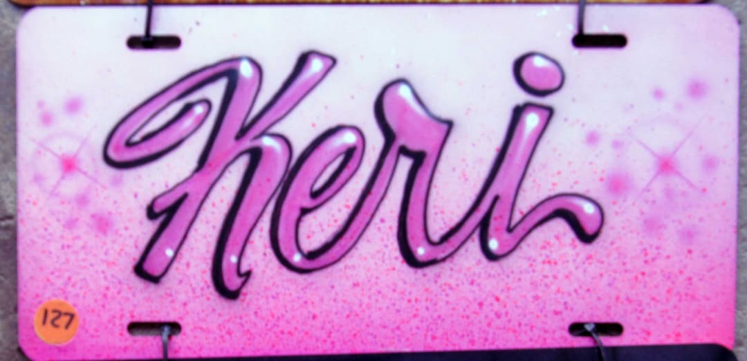 Airbrushed Name Car Tag: Pink Splatter Personalized License Plate - Etsy