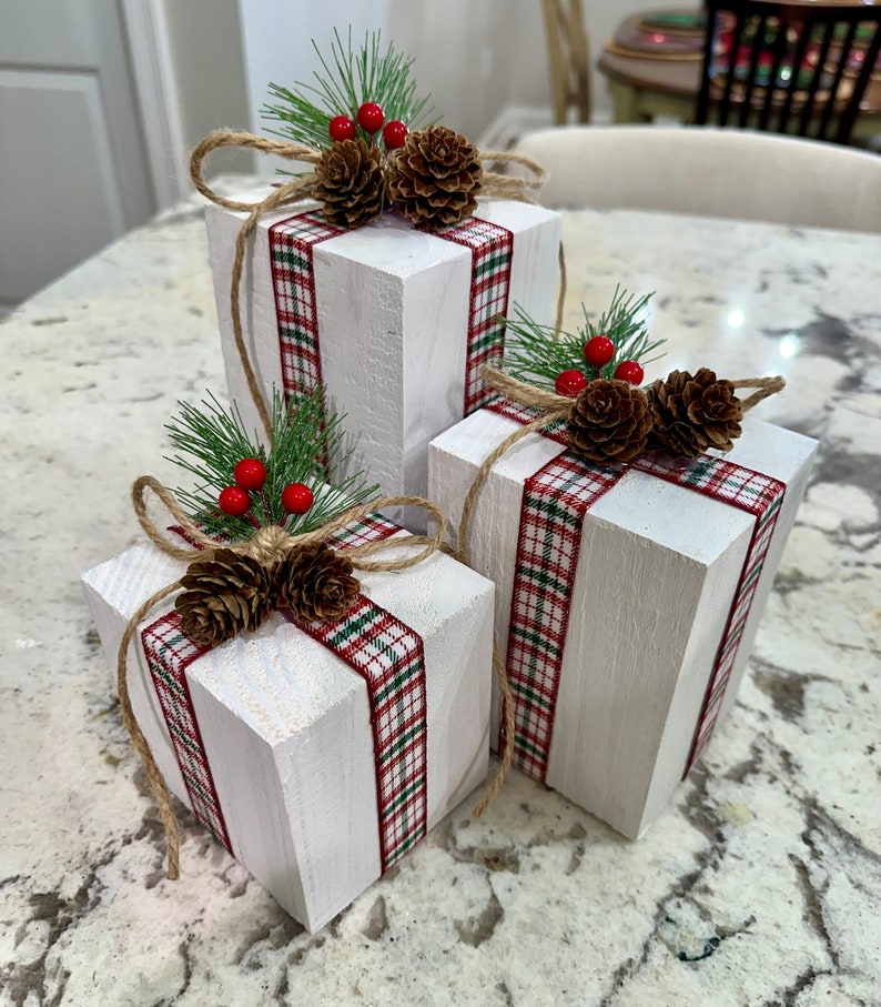 Wooden Present Set,block Present Set,wood Gift Set,christmas Present ...