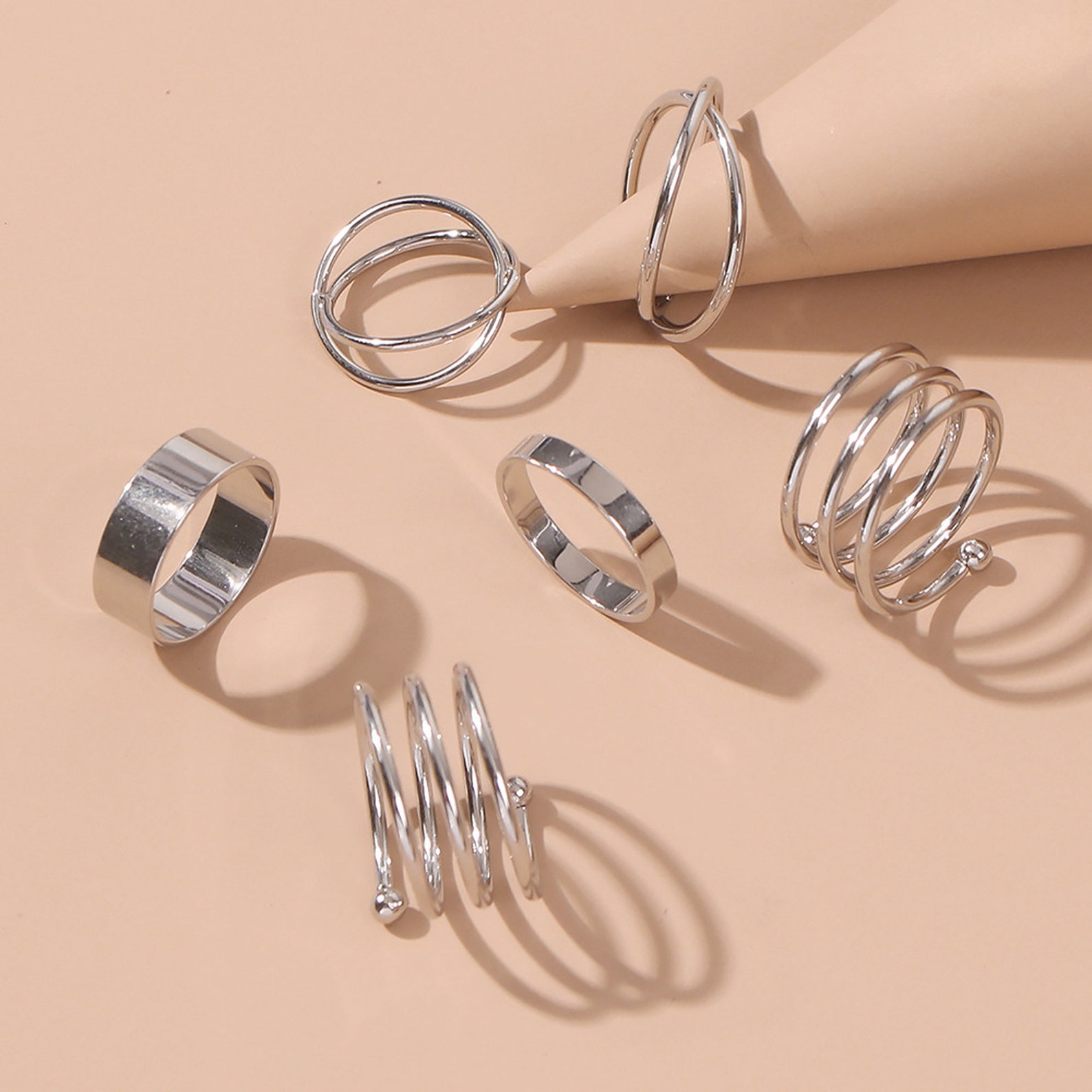 6 Piece Unique Rings Vintage Boho Ring Set Bohemian Ring Set - Etsy