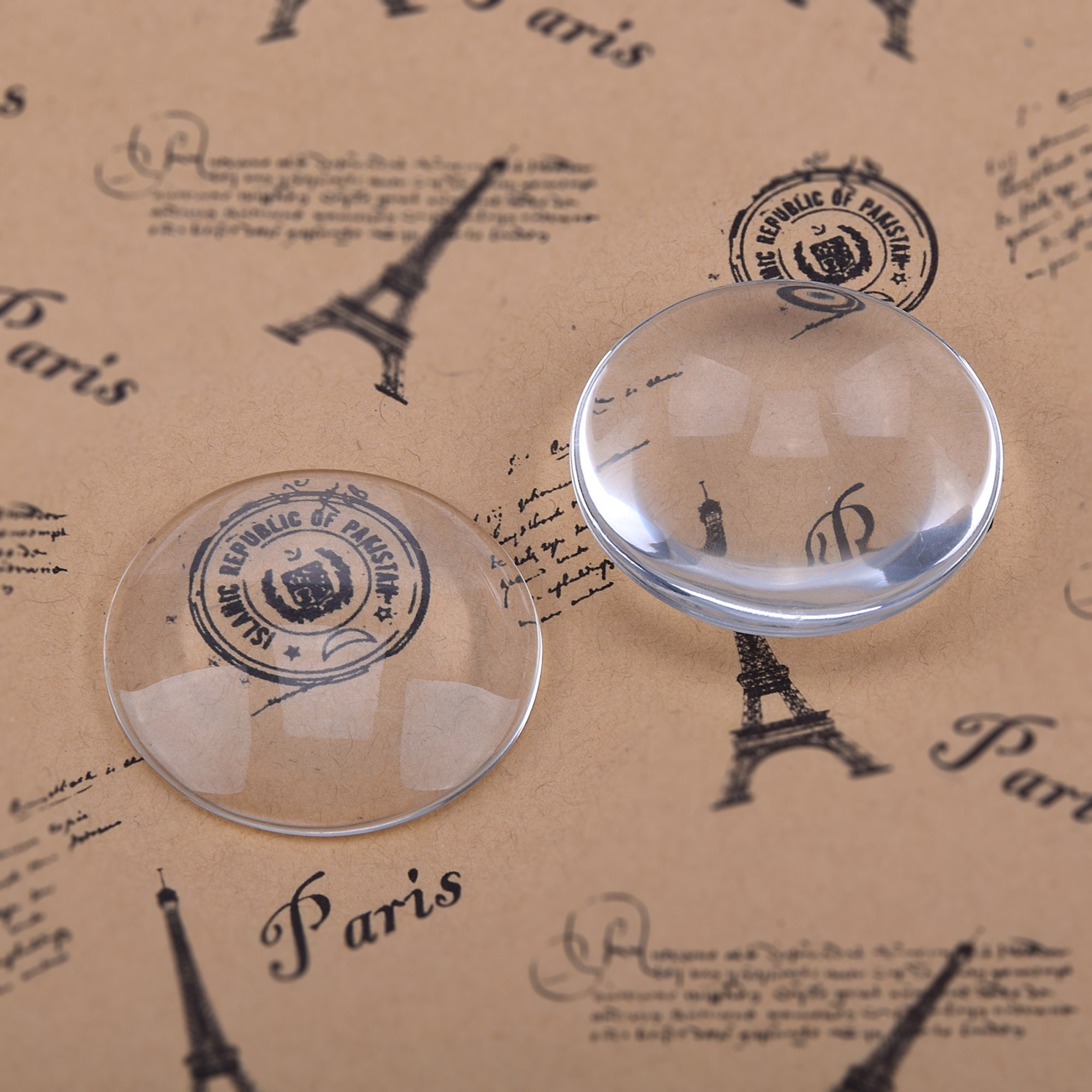 38mm Round Clear Glass Cabochons Glass Dome Flatback Crystal | Etsy