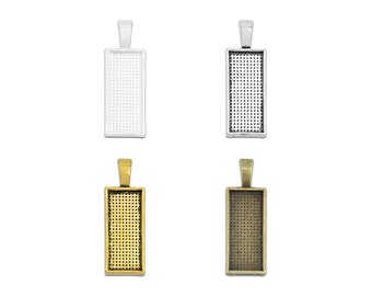 10x50mm Rectangular Pendant Tray Blank Base Cameo Cabochon | Etsy