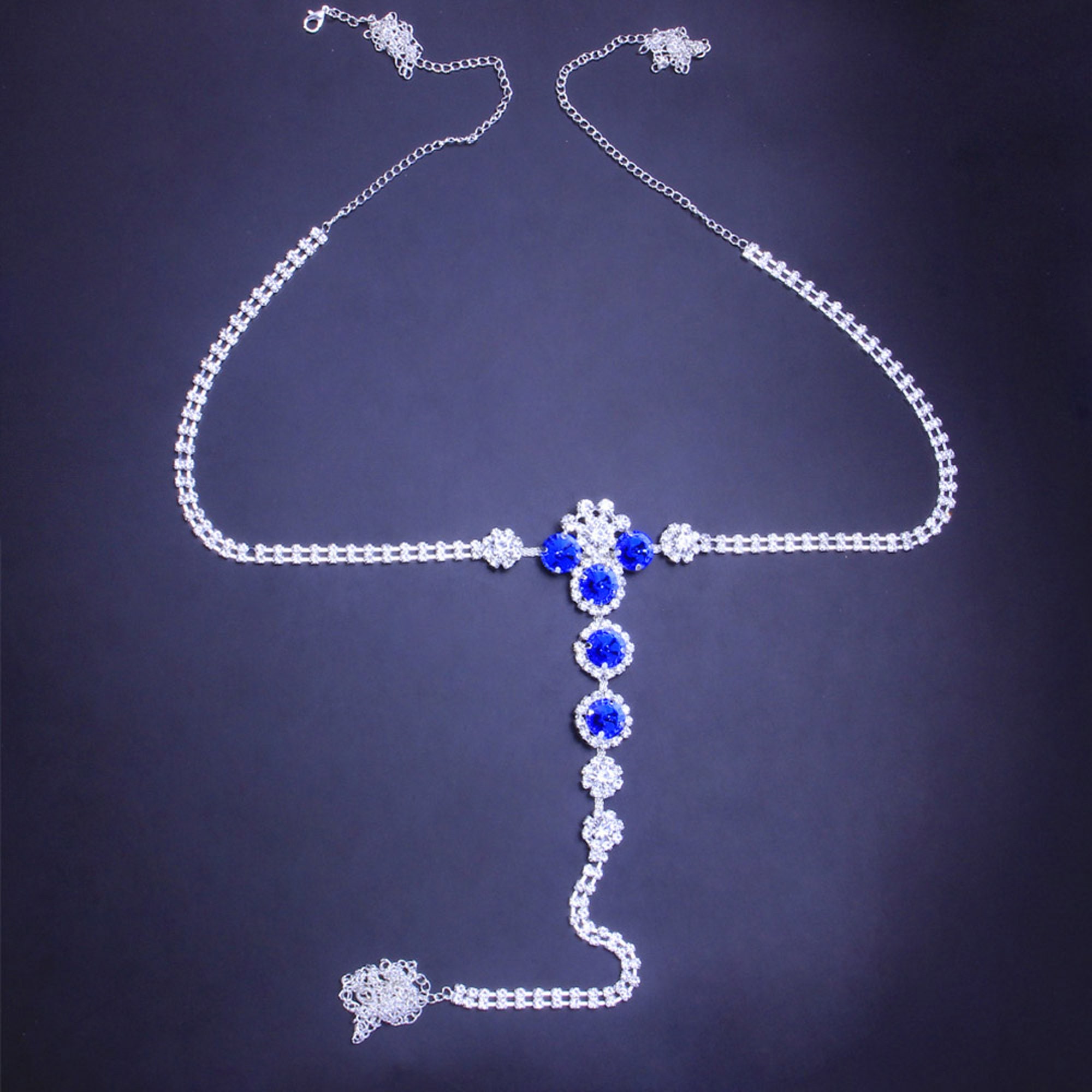 Sexy Crystal Rhinestone Chest Breast Chain Body Chain Etsy