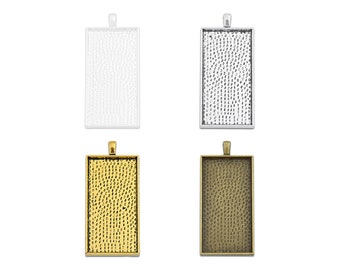 10x50mm Rectangular Pendant Tray Blank Base Cameo Cabochon | Etsy