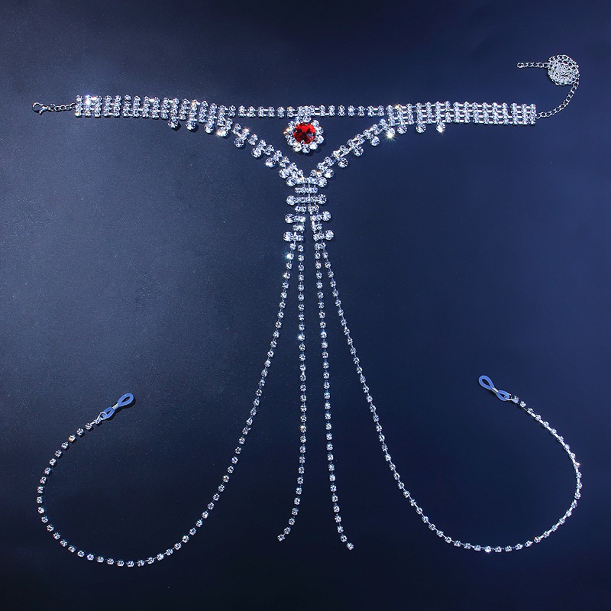 Sexy Crystal Rhinestone Chest Breast Chain Nipple Rings Etsy Polska