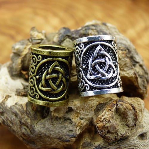 Viking Beard Beads Celtic Knot Hair Rings Triquetra Beard - Etsy
