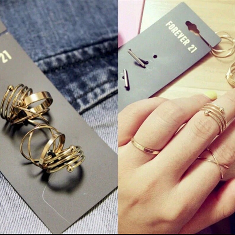 6 Piece Unique Rings Vintage Boho Ring Set Bohemian Ring Set | Etsy