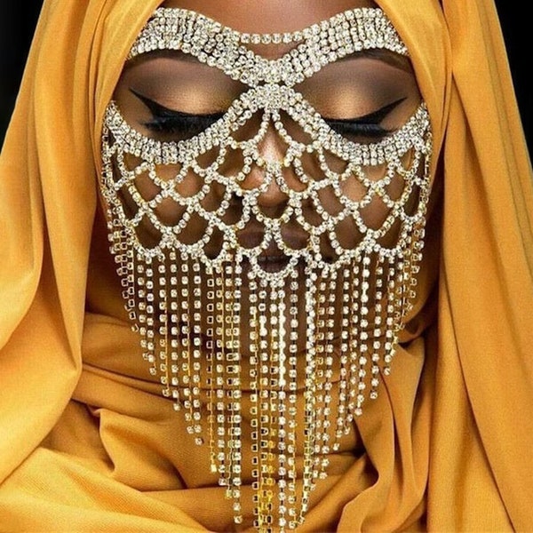 Rhinestone Mask - Etsy