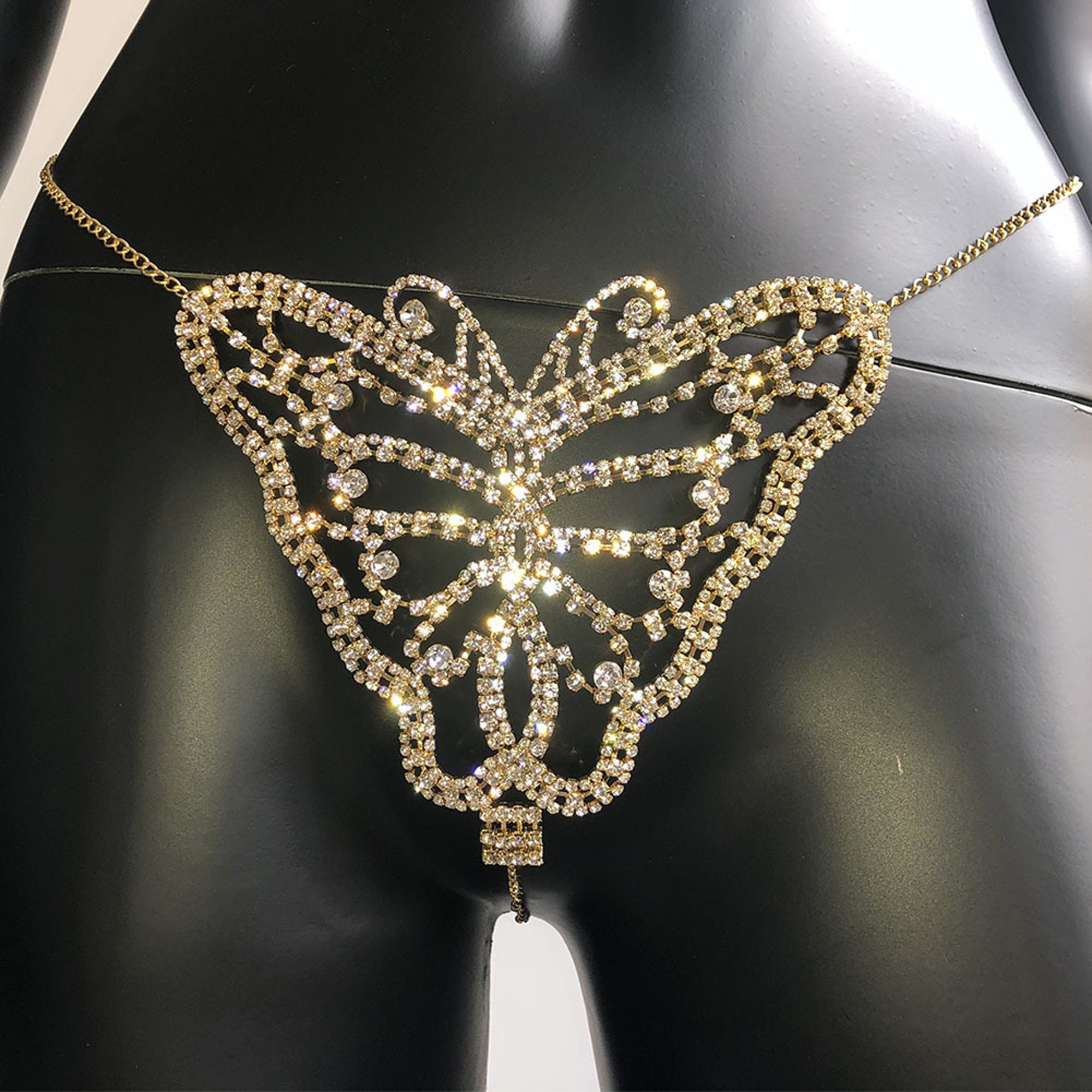 Sexy Glitter Rhinestone Body Chain Harness Jewelry Sexy Etsy Uk