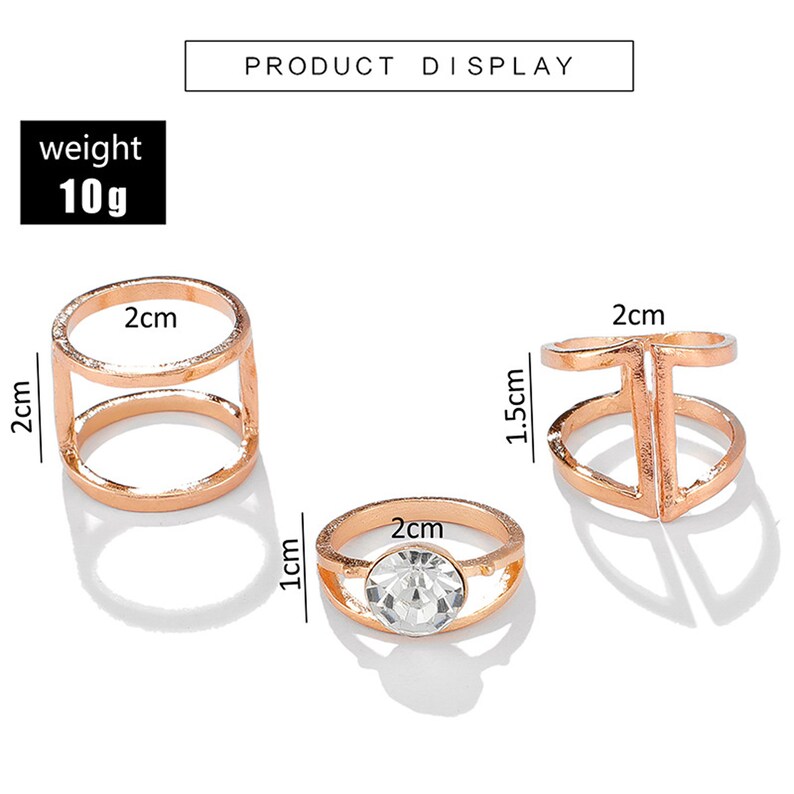 3 Piece Unique Rings Zirconia Stackable Ring Set Stack Ring | Etsy