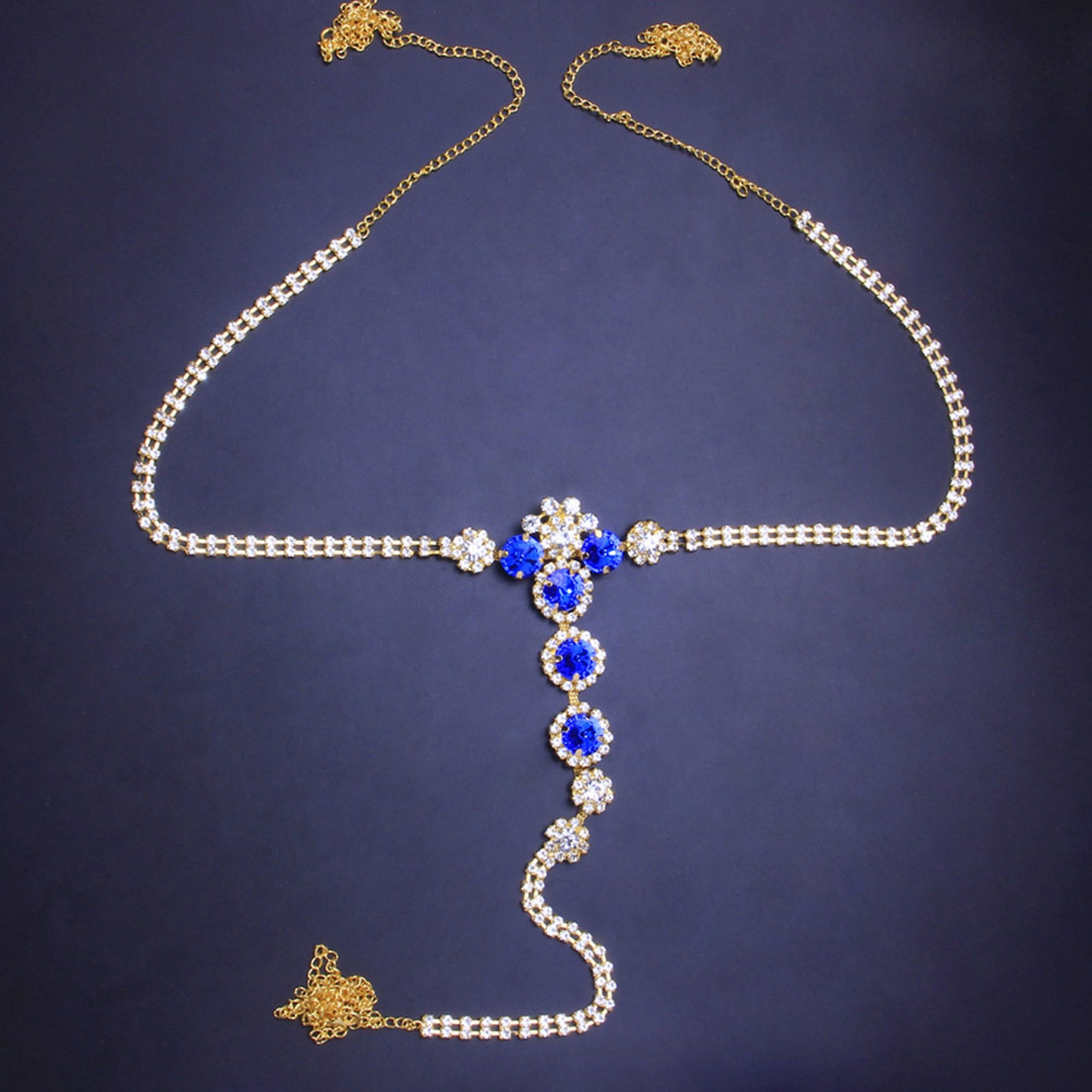 Sexy Crystal Rhinestone Chest Breast Chain Body Chain Etsy