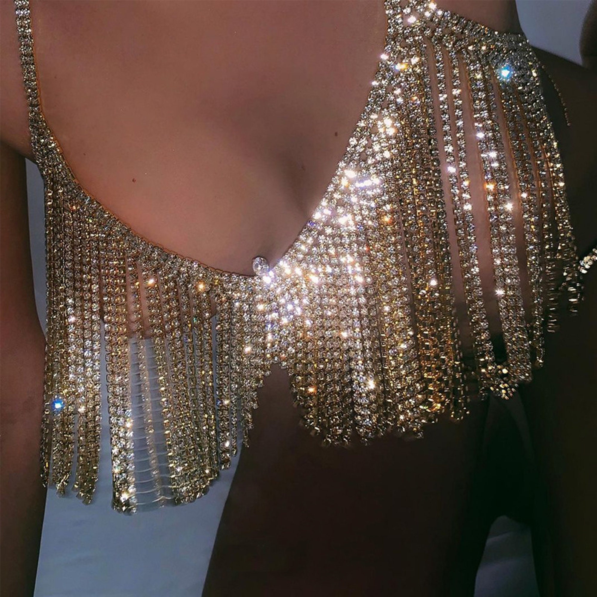 Sexy Tassel Underwear Body Chain Bikini Set Harness Jewelry Etsy