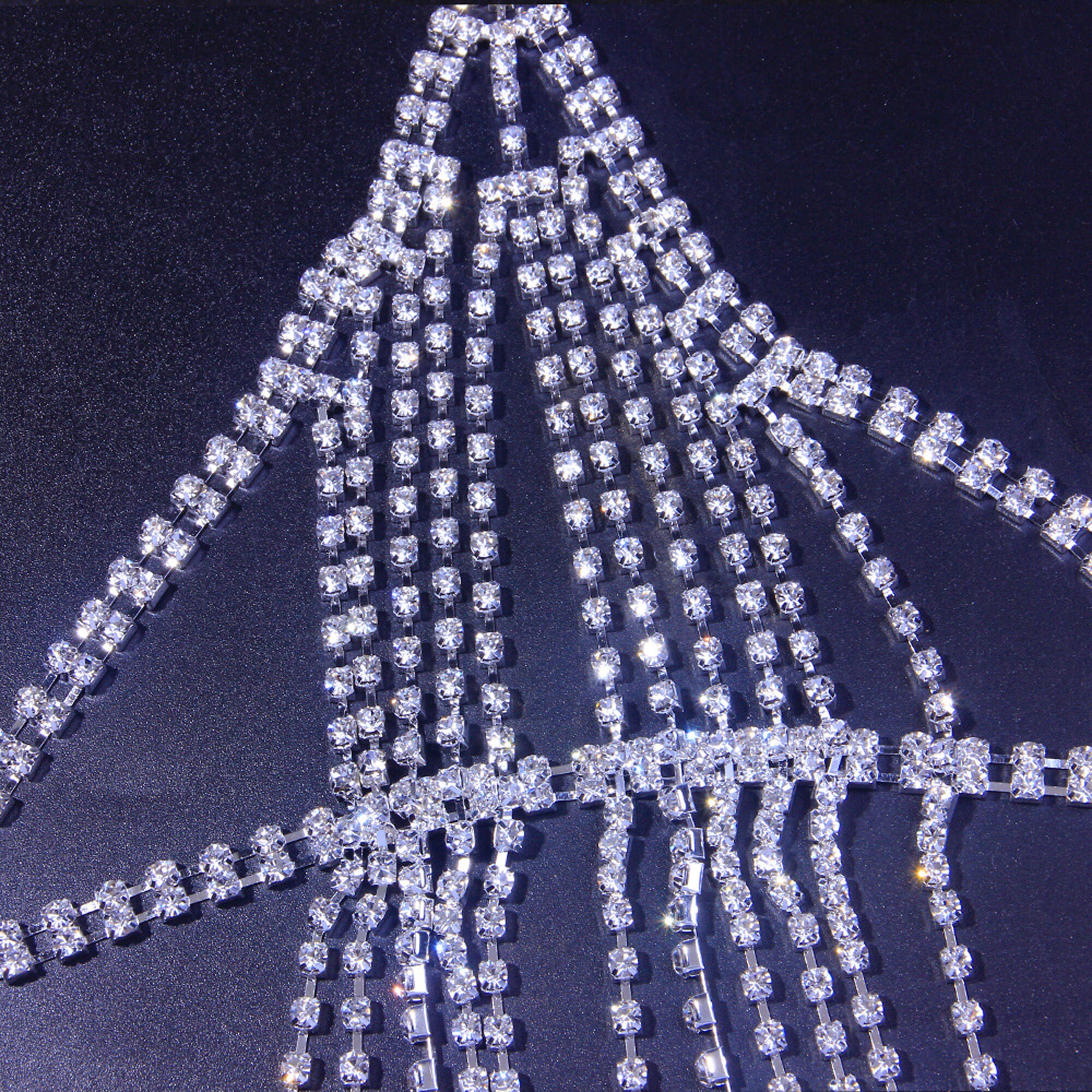Crystal Rhinestone Tassel Body Chain Bralette Chain Bra | Etsy