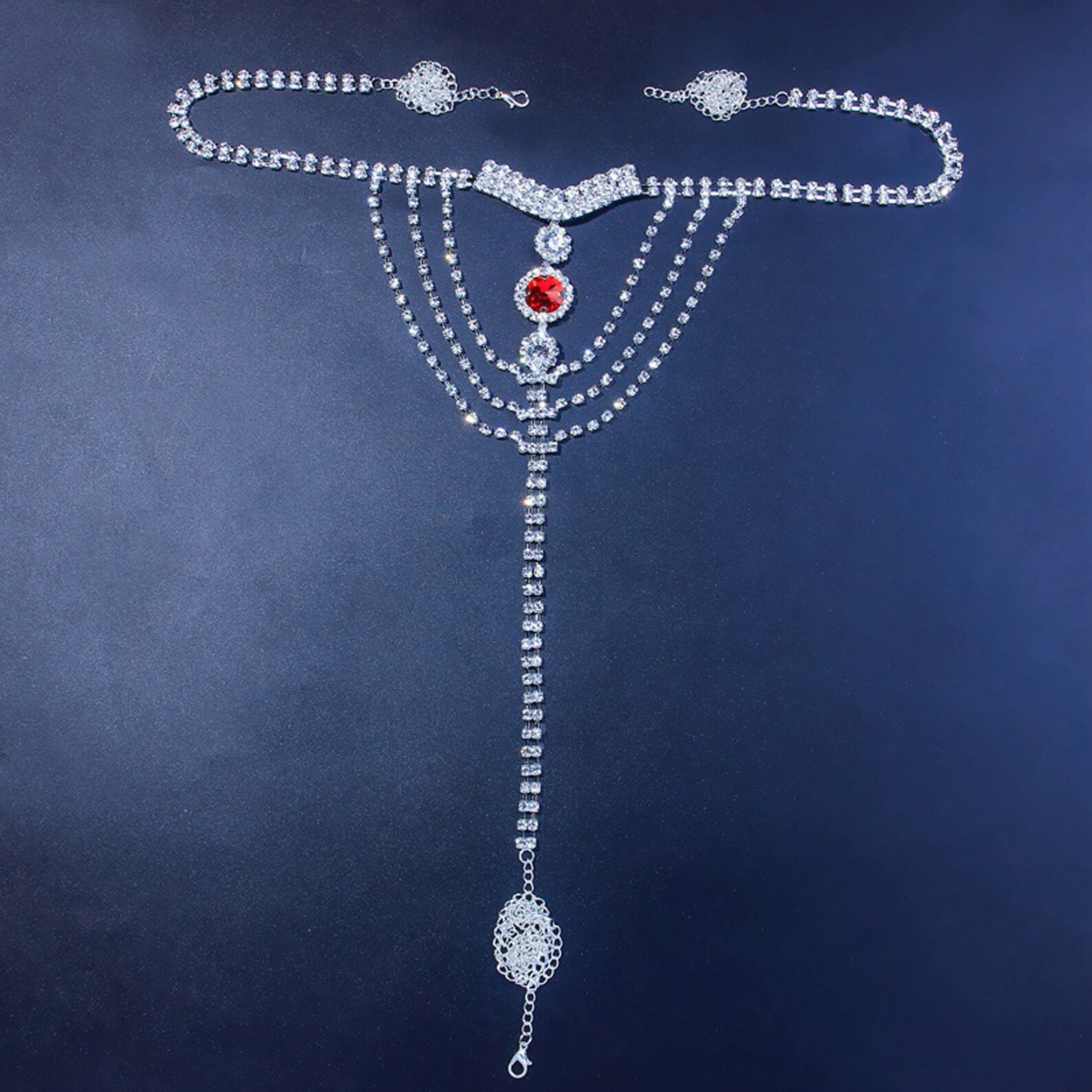 Sexy Crystal Rhinestone Chest Breast Chain Body Chain Etsy