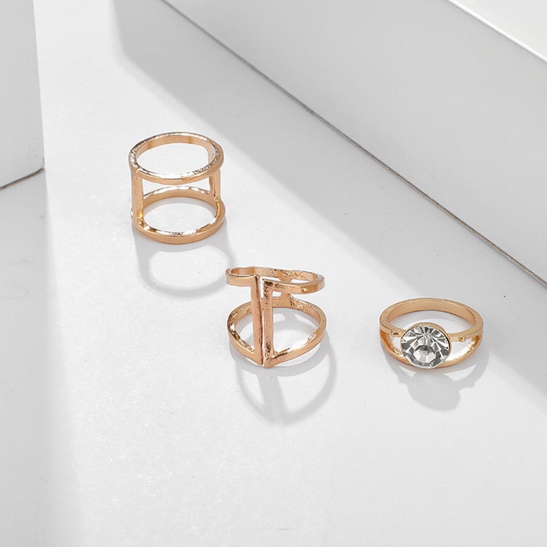 3 Piece Unique Rings Zirconia Stackable Ring Set Stack Ring | Etsy