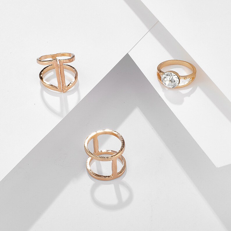 3 Piece Unique Rings Zirconia Stackable Ring Set Stack Ring | Etsy