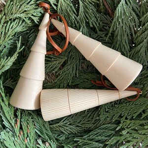 Hand Turned Wood Tree Ornaments - Etsy