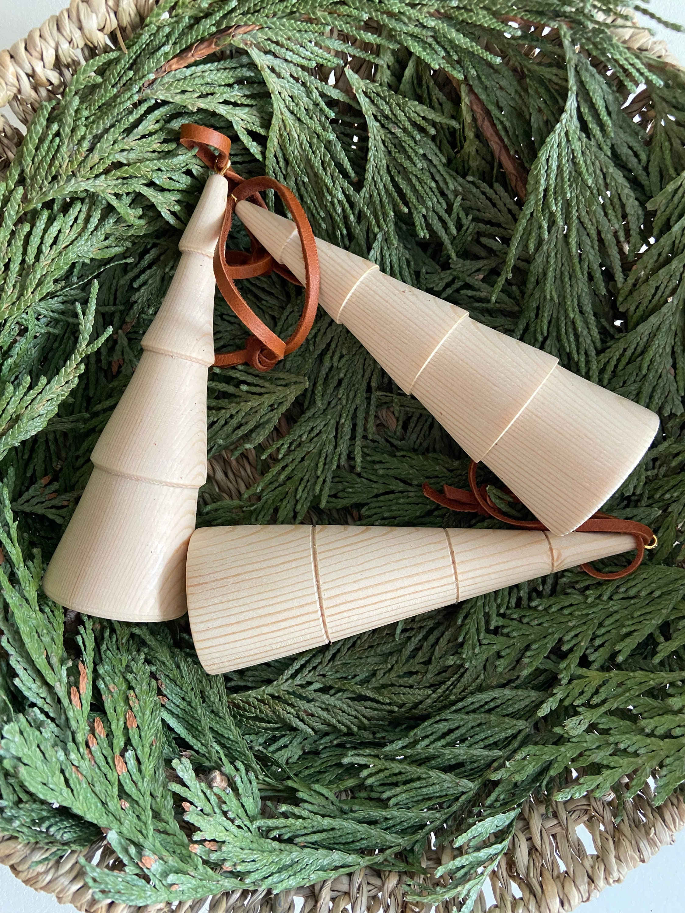 Hand Turned Wood Tree Ornaments - Etsy