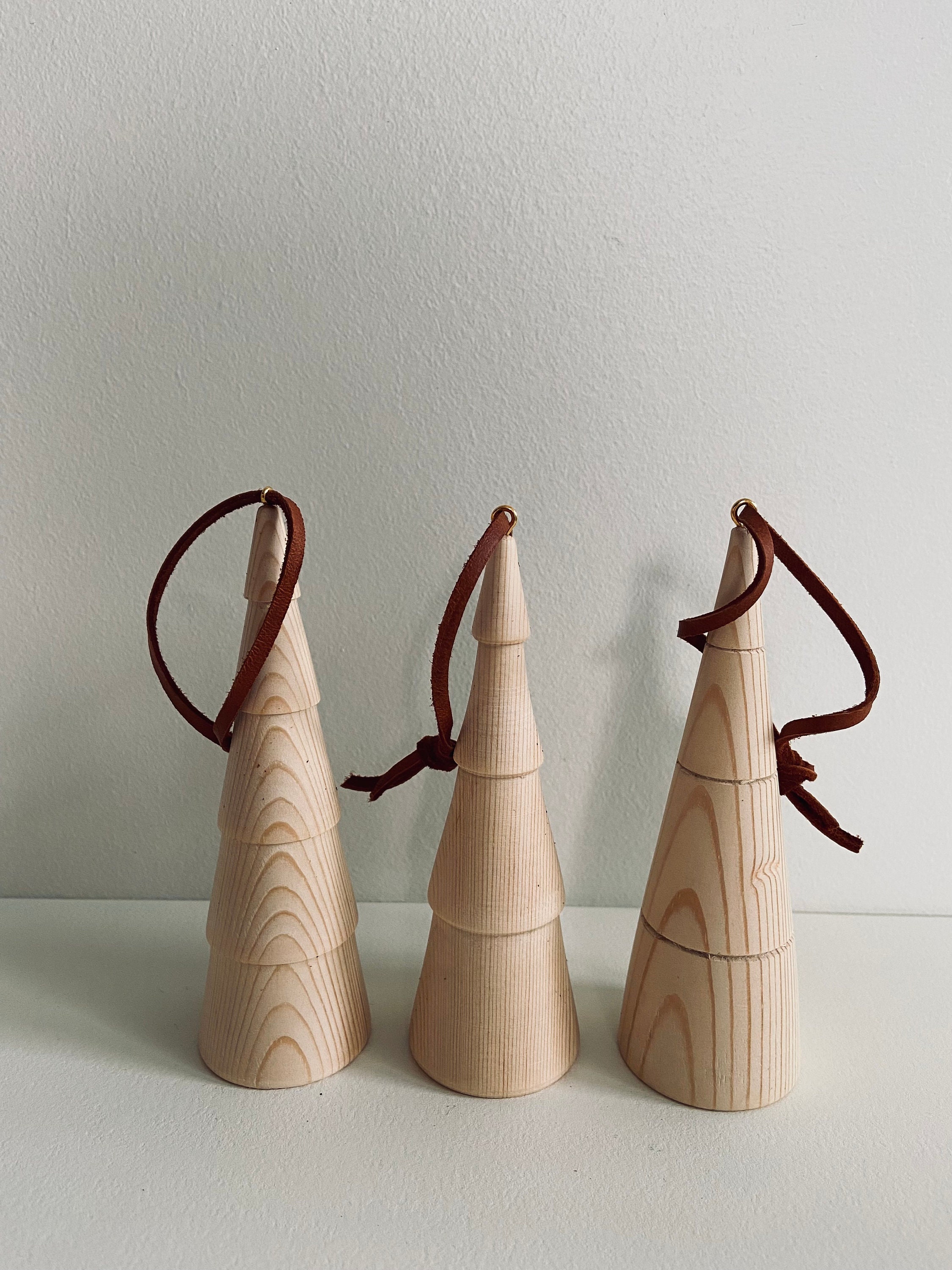 Hand Turned Wood Tree Ornaments - Etsy