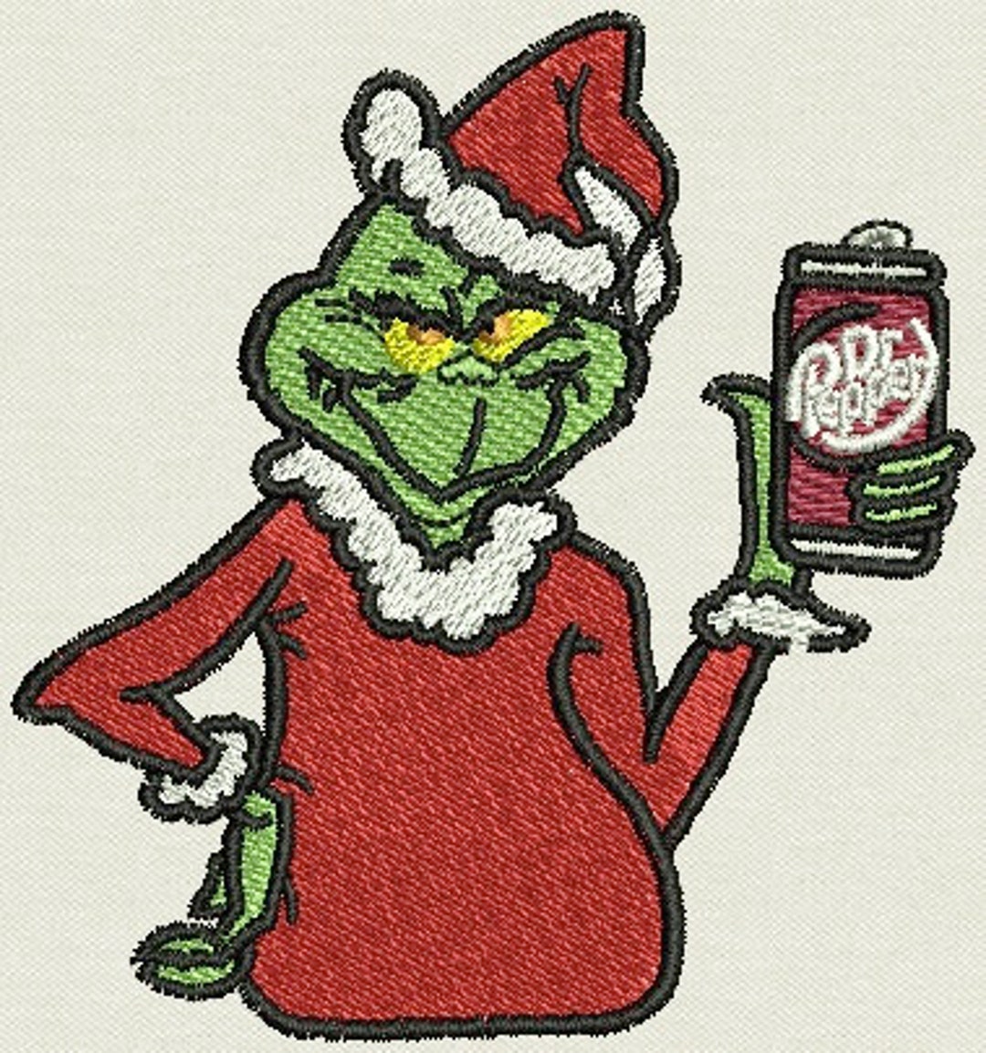 Dr. Pepper Grinch Embroidery .PES Design - Etsy
