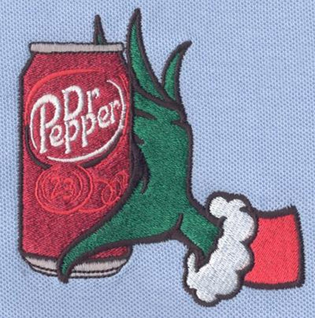Dr Pepper Grinch Hand .PES and .DST Embroidery Design - Etsy