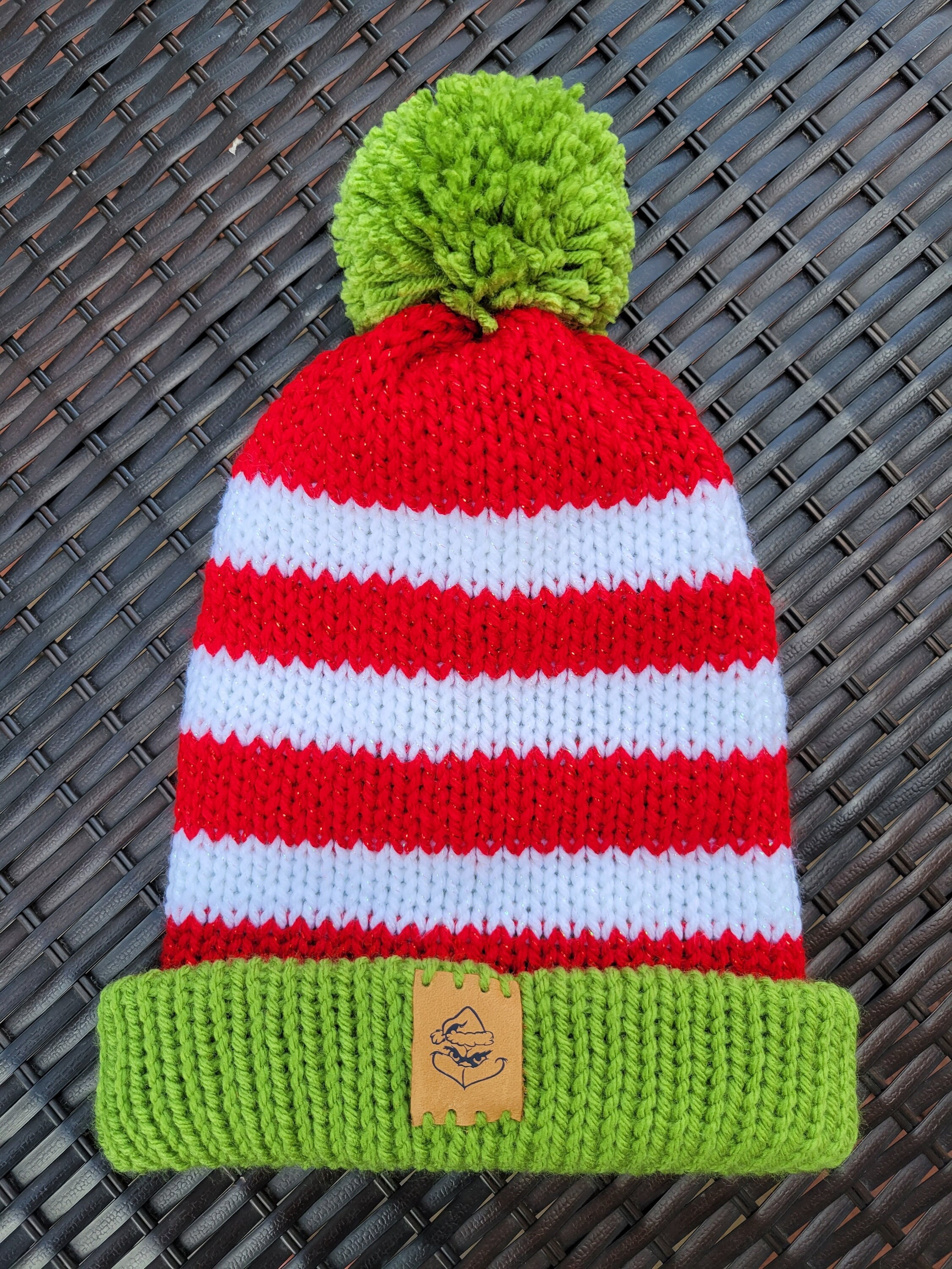Knitted Grinch Beanie - Etsy