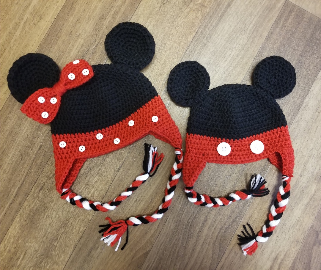Mickey/minnie Mouse Beanie/hat - Etsy