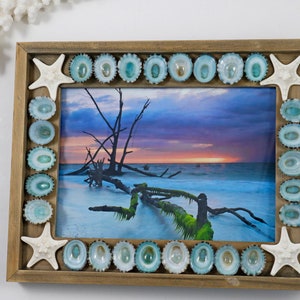 Seashell Photo Frame, Shell Picture Frame, 5"x7" Beach Frame, Beach ...