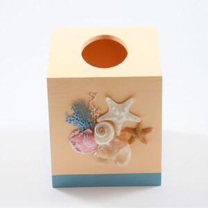 Seashell Tissue Box Cover, Beach Decor, Shell Tissue Box, Nautical ...