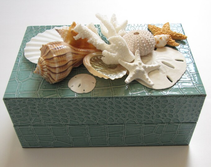 Beach Decor Seashell Box, Shell Box, Nautical Decor, Coastal Decor ...