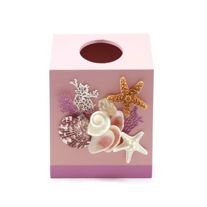 Seashell Tissue Box Cover, Beach Decor, Shell Tissue Box, Nautical ...