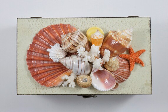 Beach Decor Seashell Box Florida Shell Box Mermaid Gift - Etsy