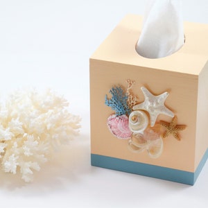 Seashell Tissue Box Cover, Beach Decor, Shell Tissue Box, Nautical ...