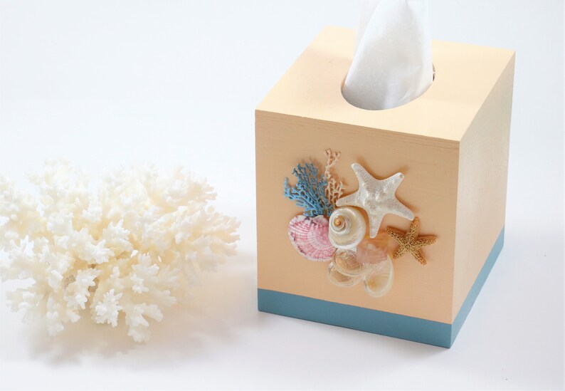 Seashell Tissue Box Cover Beach Decor Shell Tissue Box | Etsy